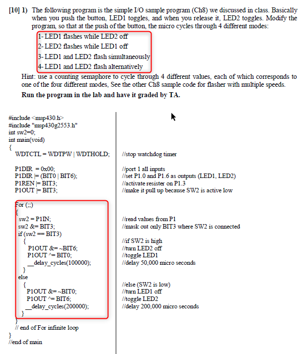 [10] 1) The following program is the simple I/O | Chegg.com