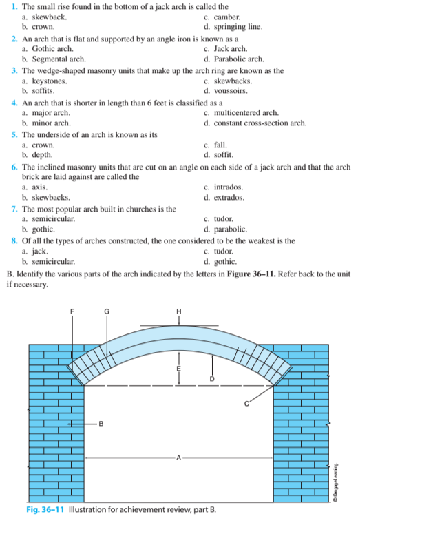 Solved 1. The small rise found in the bottom of a jack arch | Chegg.com