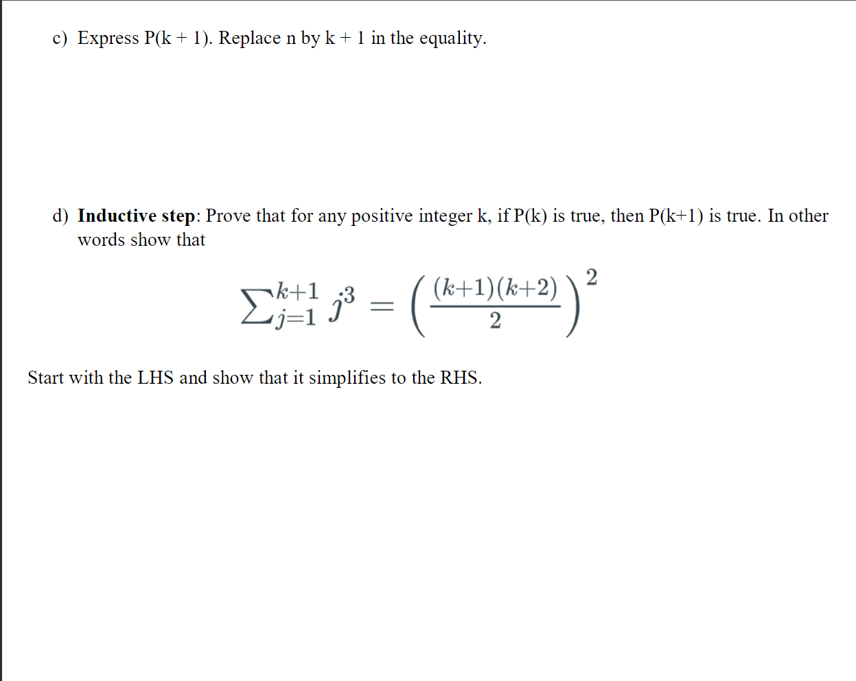 Worksheet 5 Mathematical Induction 1. In an inductive | Chegg.com