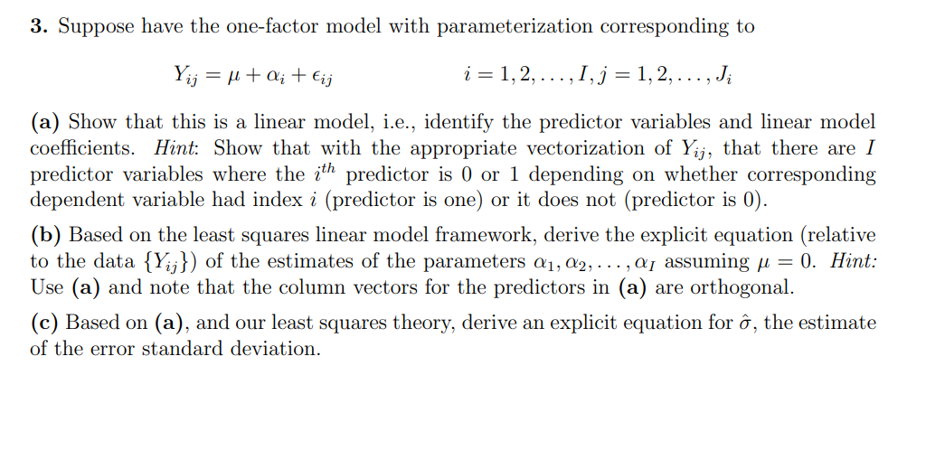 Solved 3 Suppose Have The One Factor Model With