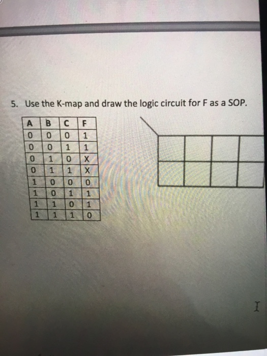 Solved 5. Use the K-map and draw the logic circuit for F as | Chegg.com