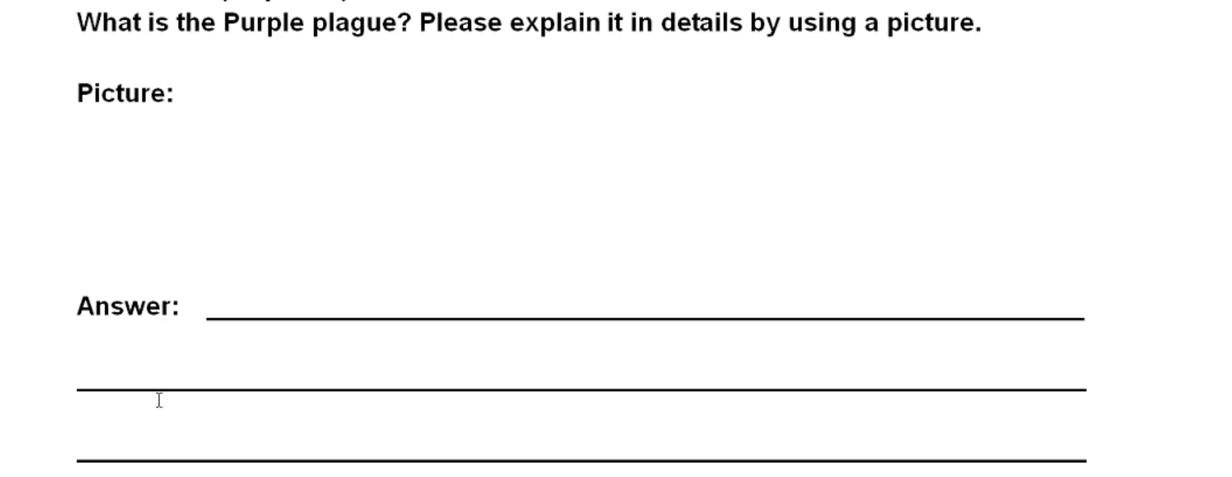 Solved What is the Purple plague? Please explain it in | Chegg.com