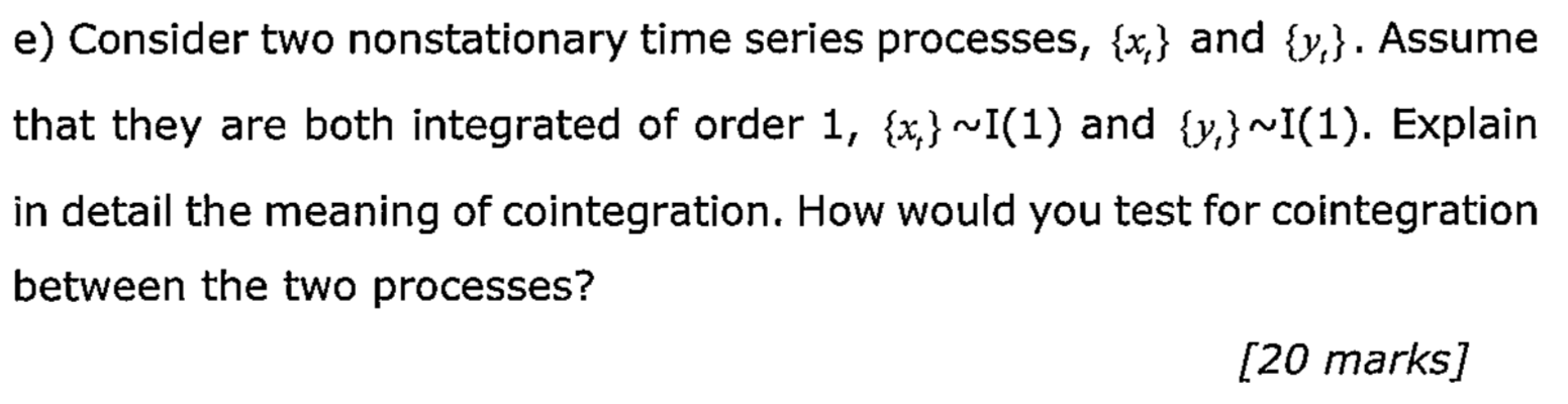 E Consider Two Nonstationary Time Series Processes