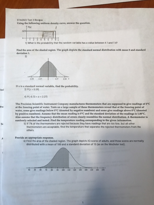 Solved Using the following uniform density curve, answer the | Chegg.com