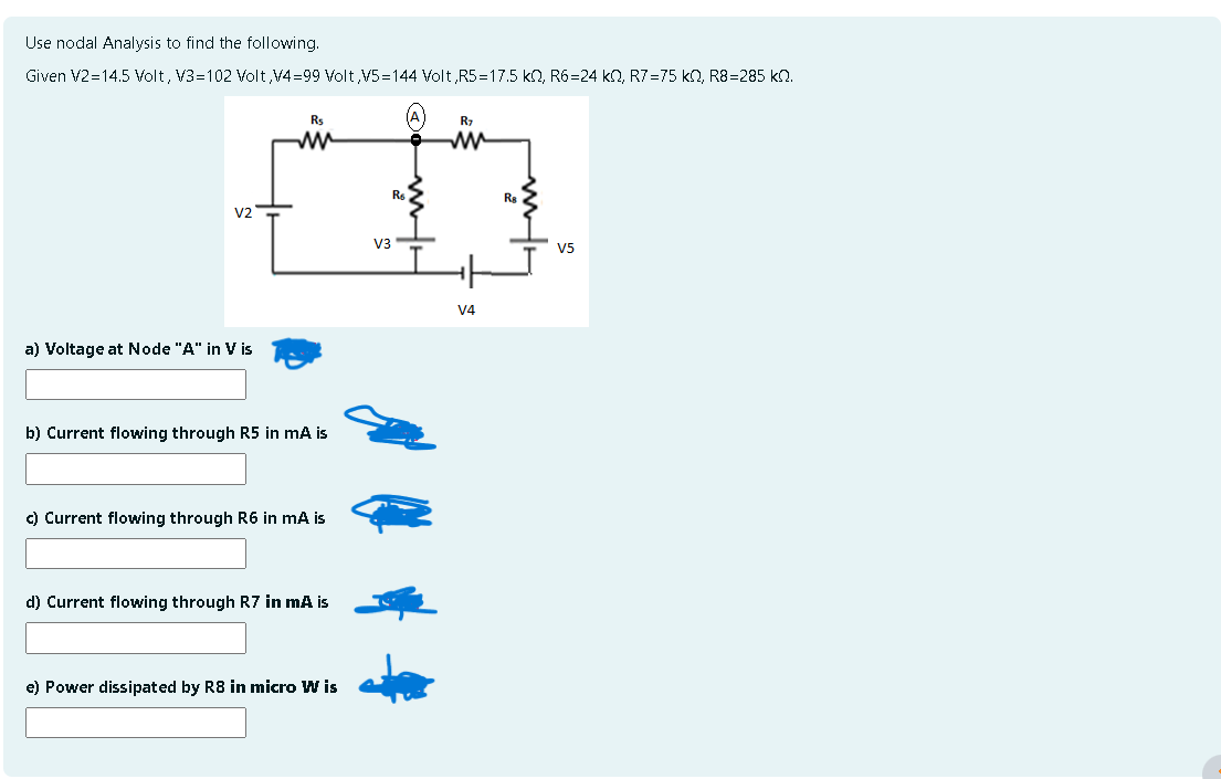 Solved Use nodal Analysis to find the following. a) Voltage | Chegg.com