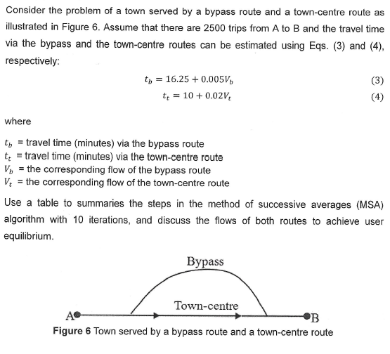 Solved Consider the problem of a town served by a bypass | Chegg.com