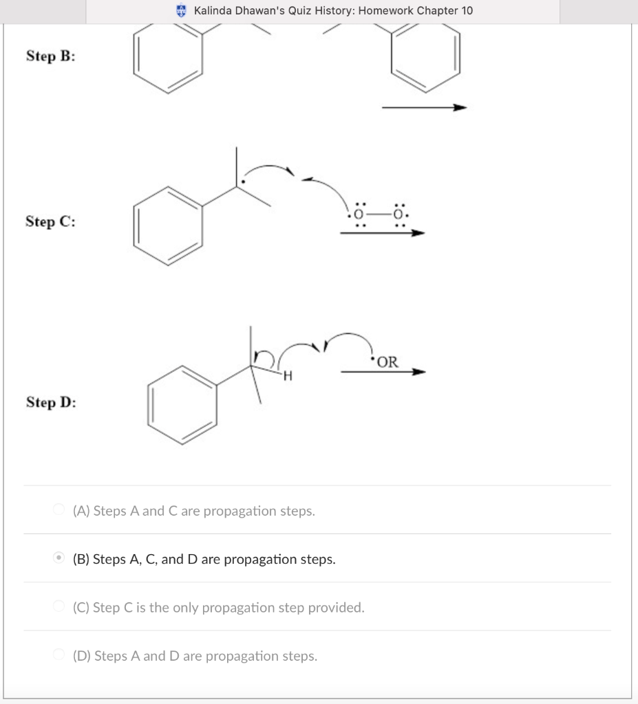 Solved Determine which step(s), if any, are propagation | Chegg.com