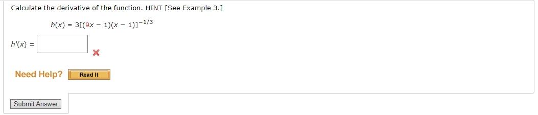 Solved Calculate the derivative of the function. HINT [See | Chegg.com