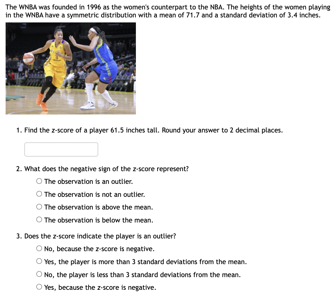 Solved The WNBA was founded in 1996 as the women's | Chegg.com