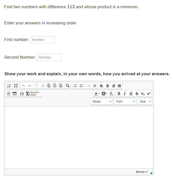 Solved Find two numbers with difference 112 and whose | Chegg.com