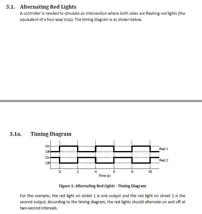 3.1. Alternating Red Lights A controller is needed to | Chegg.com