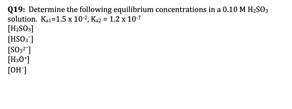 Solved Determine the following equilibrium concentrations in | Chegg.com