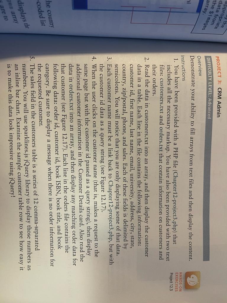 Solved Overview Demonstrate your ability to fill arrays from | Chegg.com