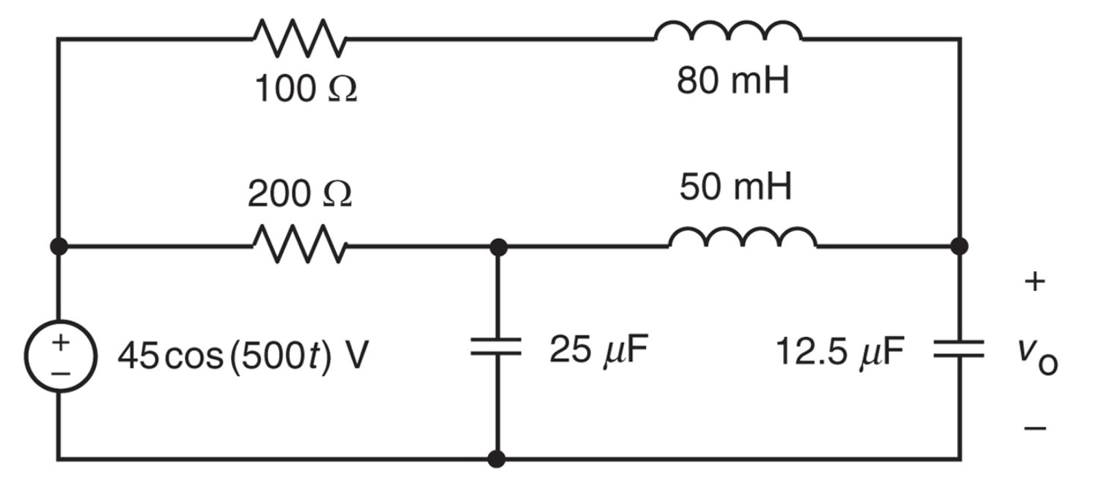 Solved Find the voltage vo in for the circuit below. Express | Chegg.com