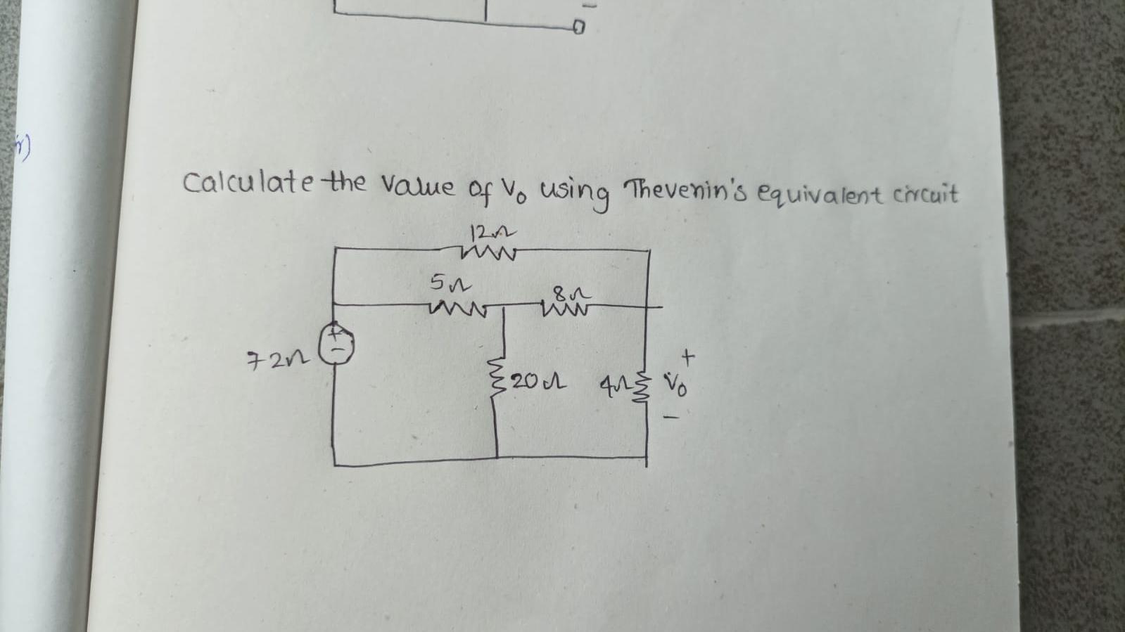 Solved Calculate the value of v0 using Thevenin's equivalent | Chegg.com