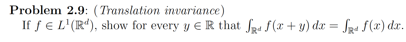 Solved Problem 2.9: Translation invariance) If f € L(Rº), | Chegg.com