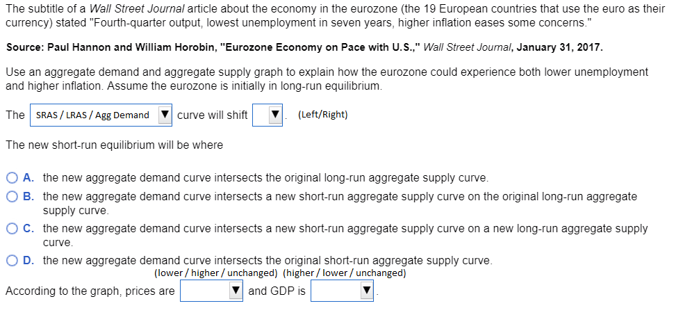 Solved The subtitle of a Wall Street Journal article about | Chegg.com