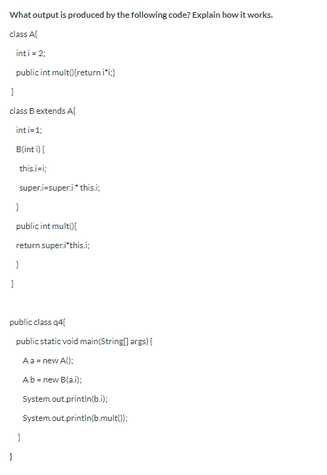 Solved What output is produced by the following code? | Chegg.com