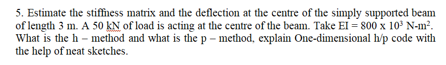 Solved 5. Estimate the stiffness matrix and the deflection | Chegg.com