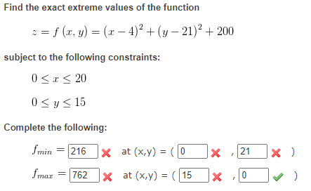 Solved Find the exact extreme values of the function subject | Chegg.com