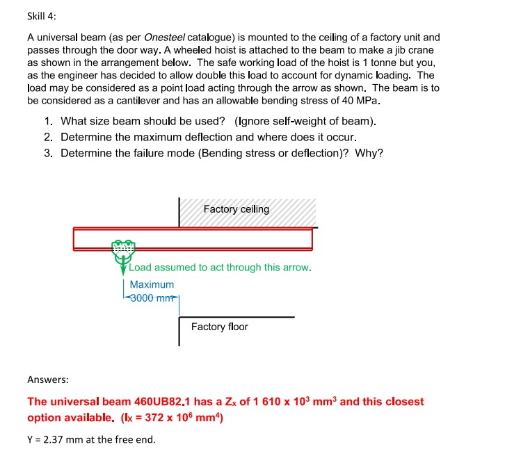 Solved Skill 4:A universal beam (as per Onestee/ ﻿catalogue) | Chegg.com