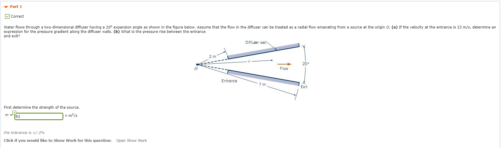 Solved Part 1 Correct Water flows through a two-dimensional | Chegg.com