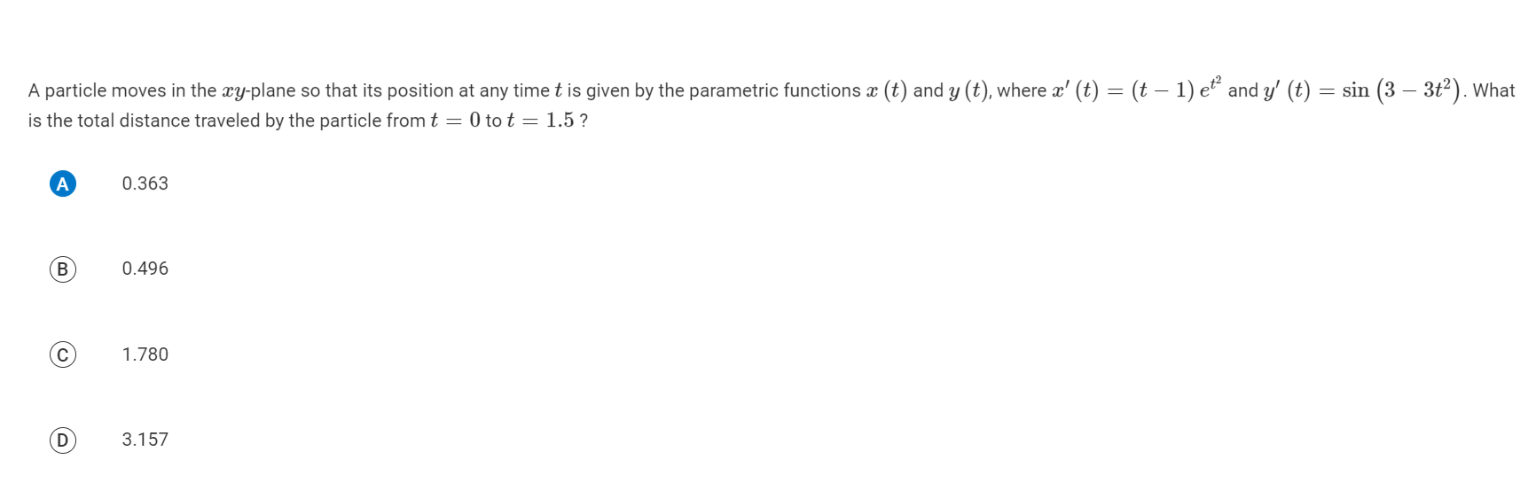 Solved A particle moves in the xy -plane so that its | Chegg.com