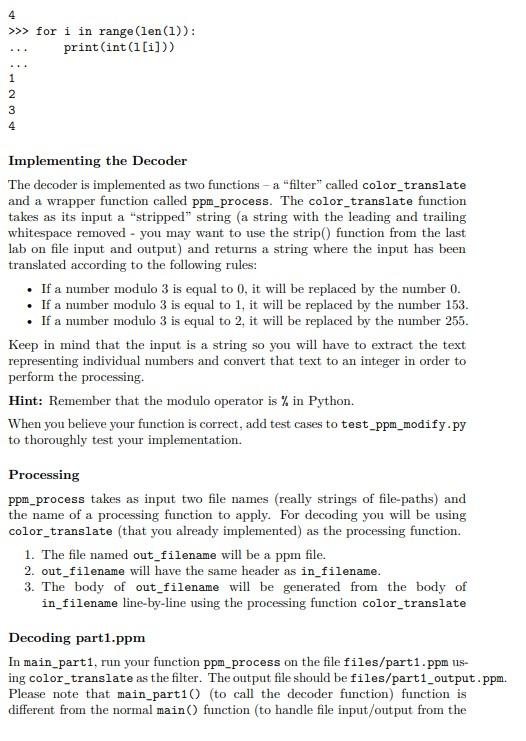 Solved Part 1: PPM Files and Modifications Getting started | Chegg.com
