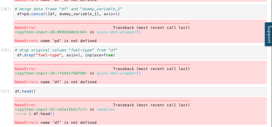 Solved [20]: dataframe.describe(object) NameError Traceback | Chegg.com