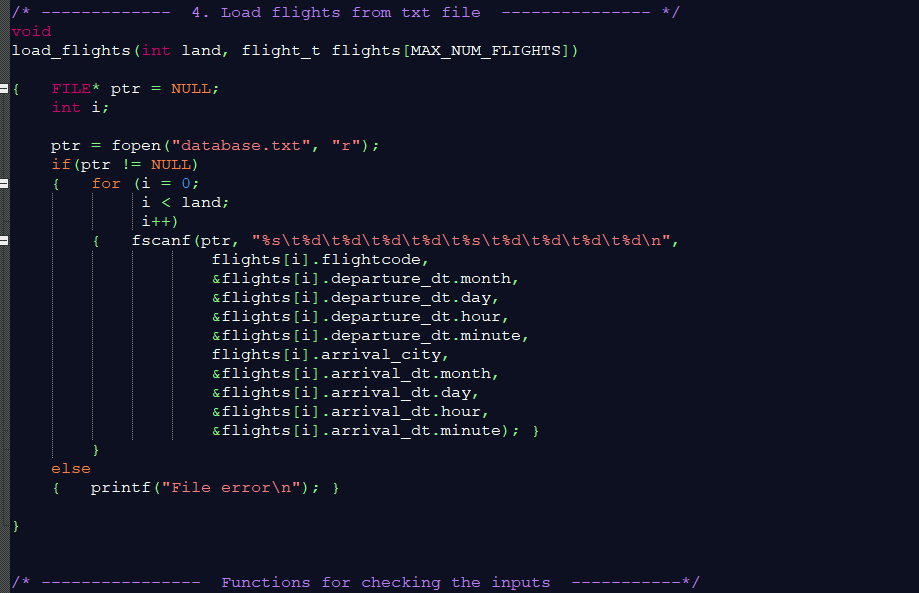 Solved */ /* ---------------- 3. Save flights to txt file | Chegg.com