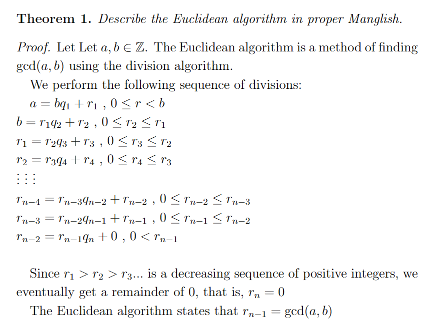 Solved Prove Explain The Euclidean Algorithm Using 6655