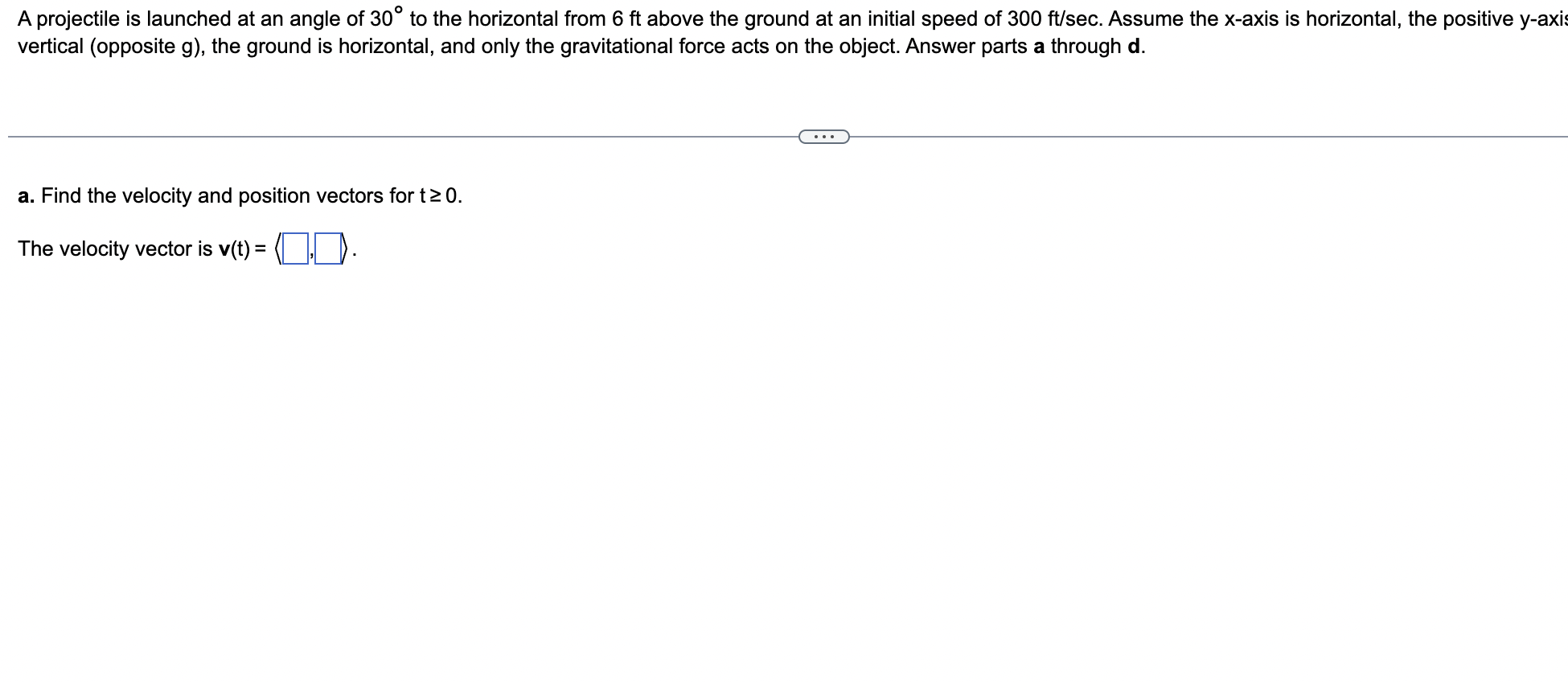 Solved A projectile is launched at an angle of 30∘ to the | Chegg.com