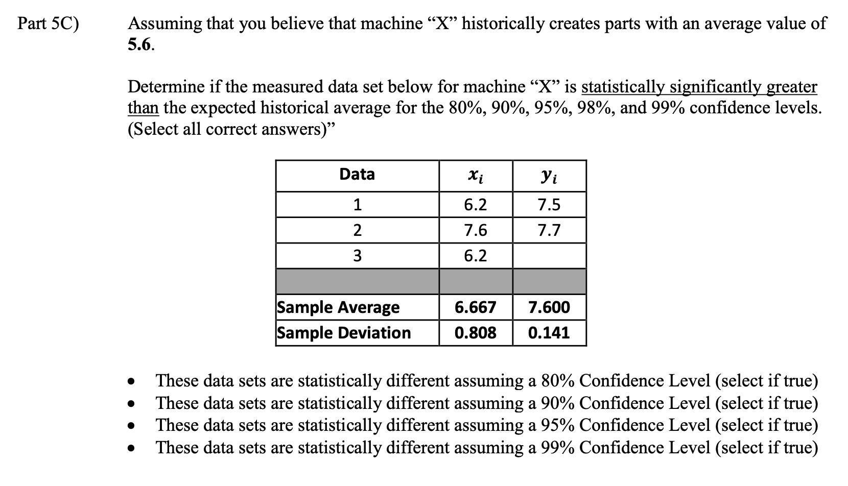 Solved Assume that you are comparing the quality of parts | Chegg.com