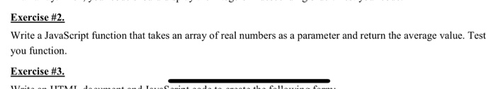 Solved Exercise #2. Write a JavaScript function that takes | Chegg.com