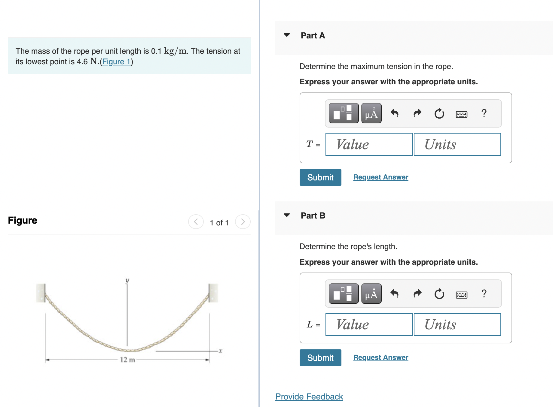 Solved The mass of the rope per unit length is 0.1kgm. ﻿The | Chegg.com