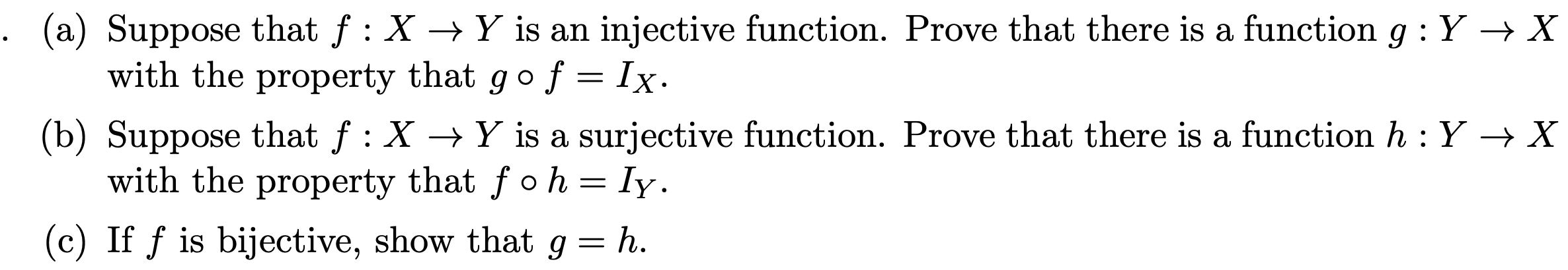 Solved (a) Suppose that f:X→Y is an injective function. | Chegg.com