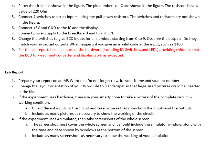 Digital Logic Design Lab 7: Combinational Circuits - | Chegg.com