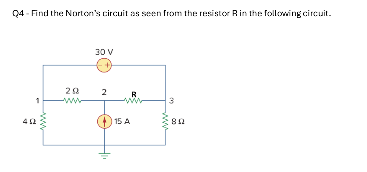 Solved Q4 - ﻿Find the Norton's circuit as seen from the | Chegg.com