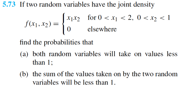 Solved 5.73 If two random variables have the joint density | Chegg.com