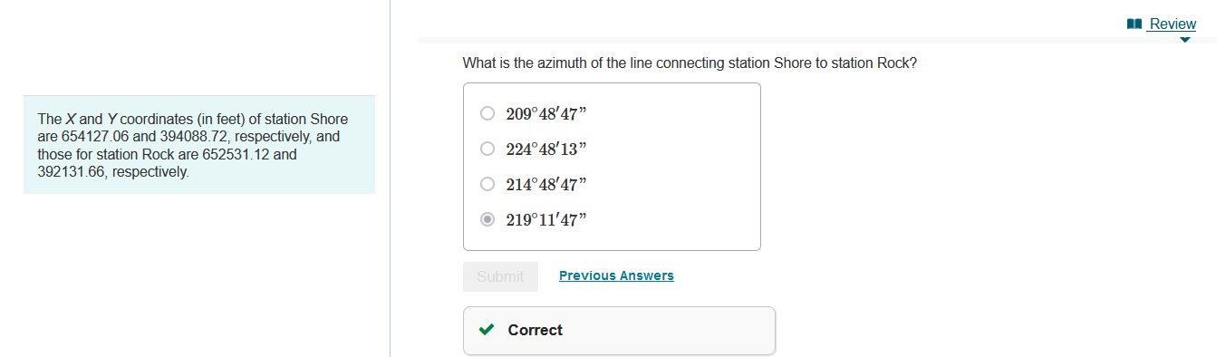 Solved What is the azimuth of the line connecting station | Chegg.com