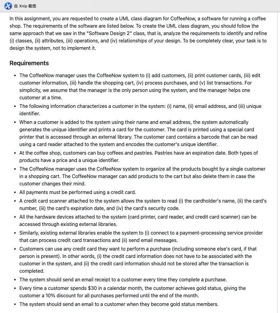 Solved Create a UML class diagram. Most parts have been | Chegg.com
