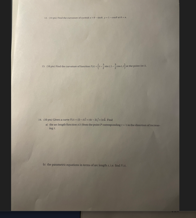 Solved 12. (10 pts) Find the curvature of cycloid | Chegg.com