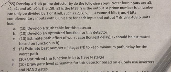Solved (55) Develop a 4-bit prime detector by do the | Chegg.com