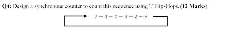 Solved Q4: Design a synchronous counter to count this | Chegg.com