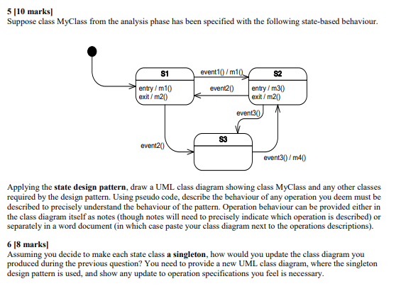 5 [10 marks Suppose class MyClass from the analysis | Chegg.com