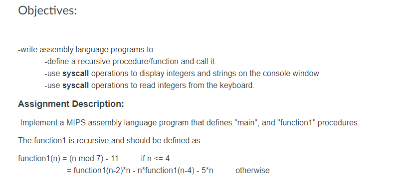 Solved Objectives: -write assembly language programs to: | Chegg.com