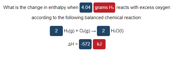 Solved What is the change in enthalpy when reacts with | Chegg.com