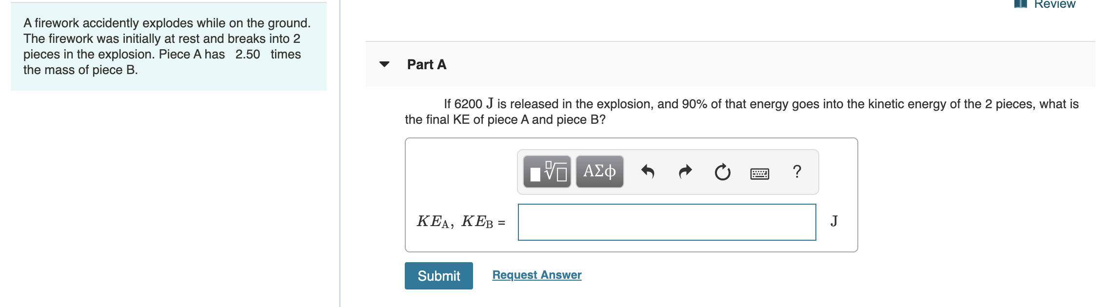 Solved I Review A firework accidently explodes while on the | Chegg.com