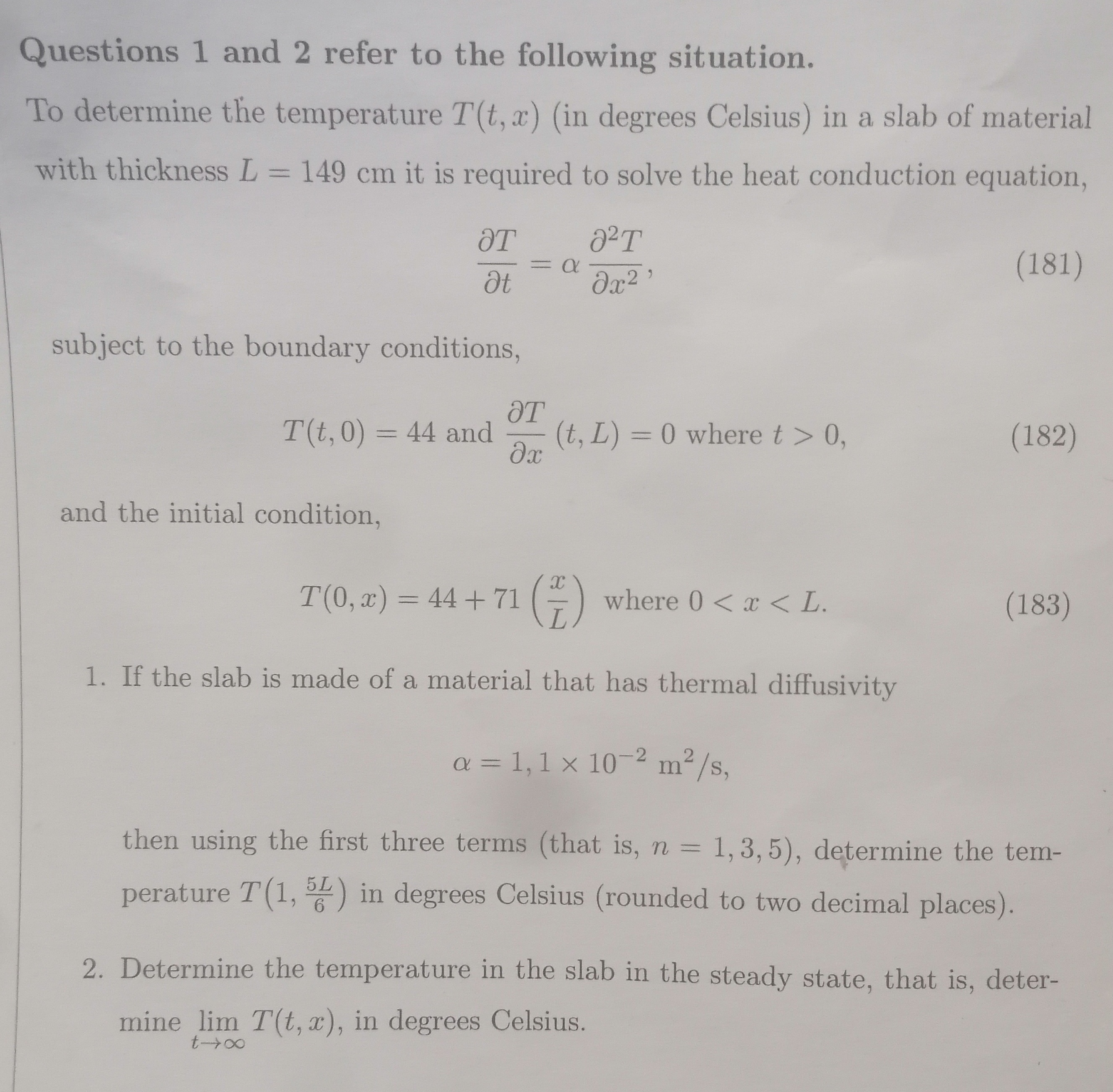 Solved Questions 1 and 2 refer to the following situation. | Chegg.com