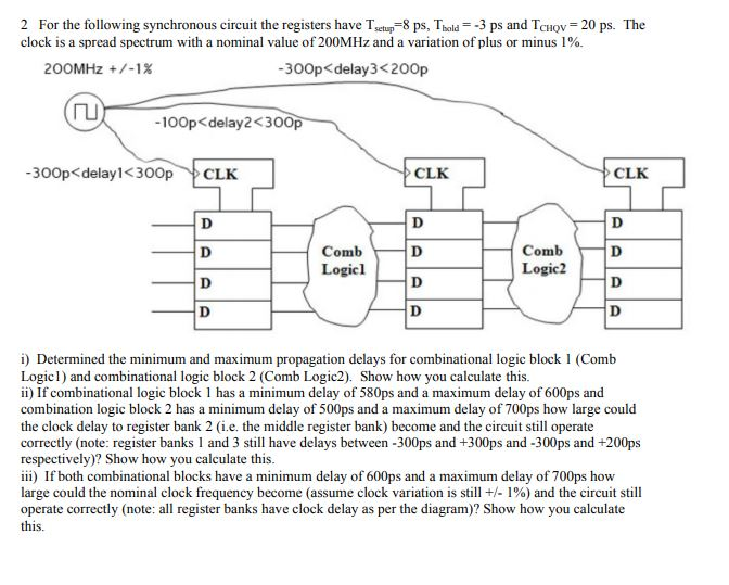 Solved 2 For The Following Synchronous Circuit The Registers 